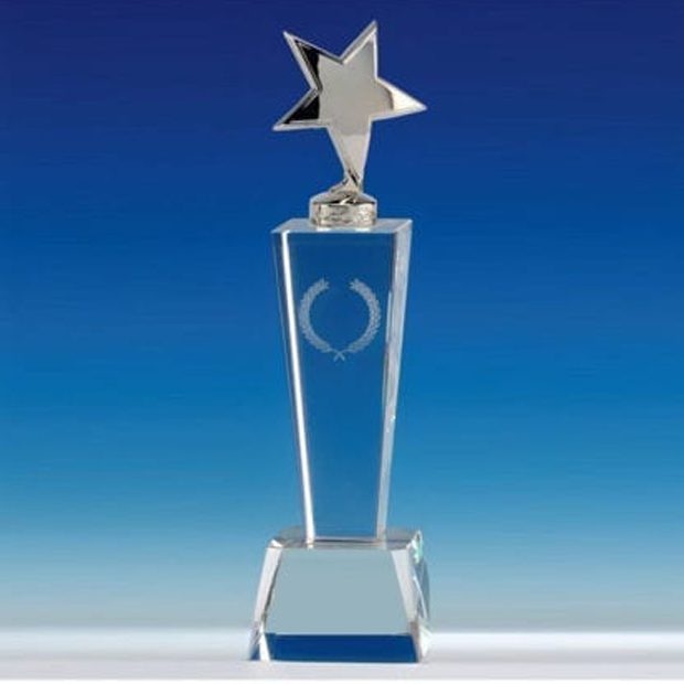 Personalised Engraved Glass Star Trophies & Awards